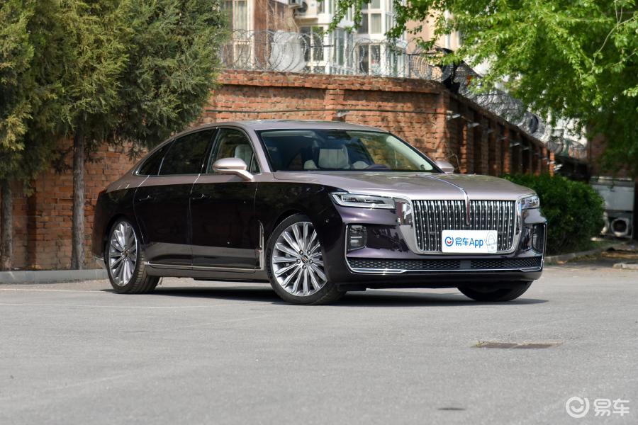 【红旗H92020款3.0T 智联旗领四座版侧前45度车头向右水平汽车图片-汽车图片大全】-易车