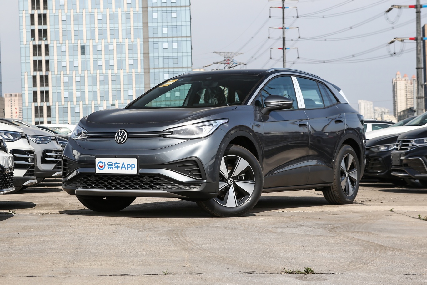 【ID.4 X聪明款 425km 出众版侧前45度车头向左水平图片-汽车图片大全】-易车