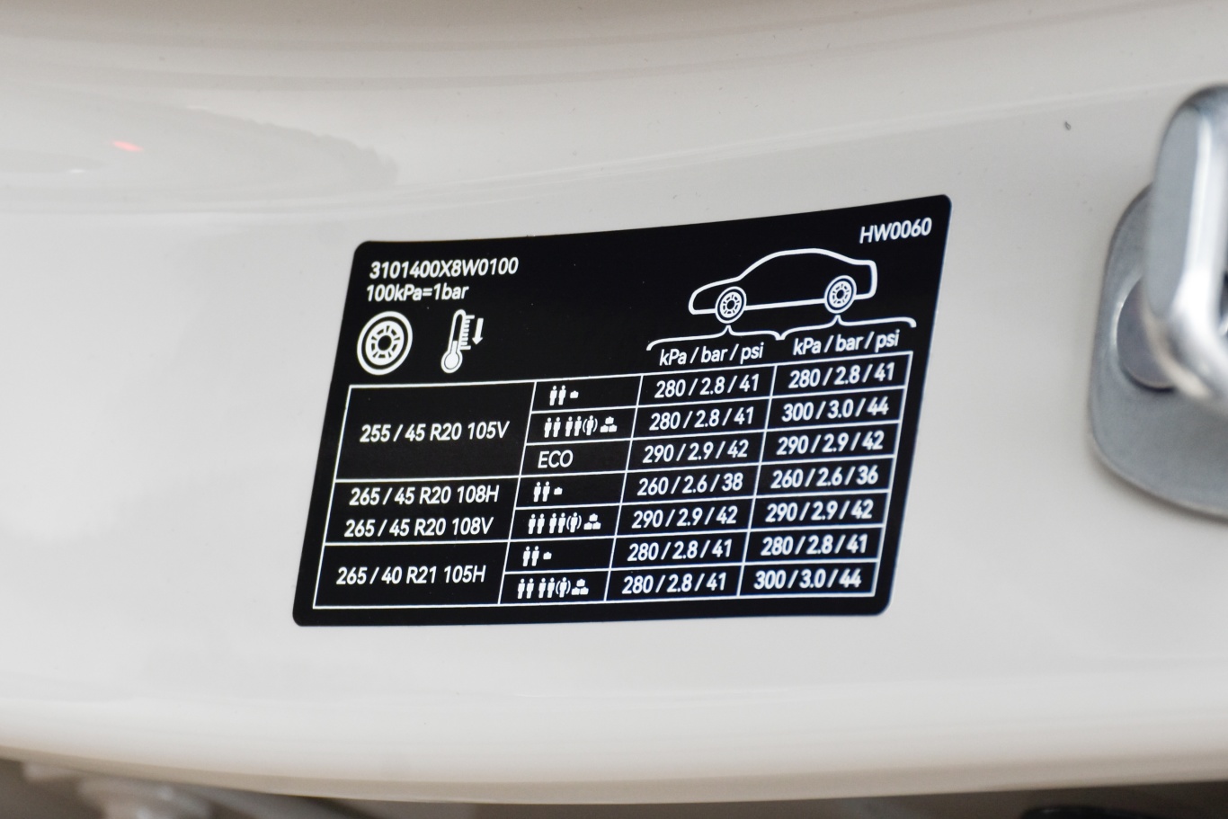 【尊界S800纯电版 670km 星辉尊享版 5座胎压信息铭牌图片-汽车图片大全】-易车